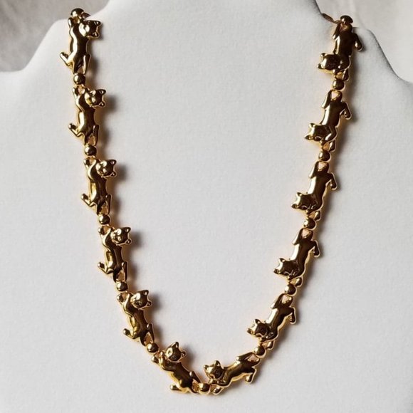 Jewelry | Vintage Cat Chain Shiny Gold Tone 17 Necklace | Poshmark